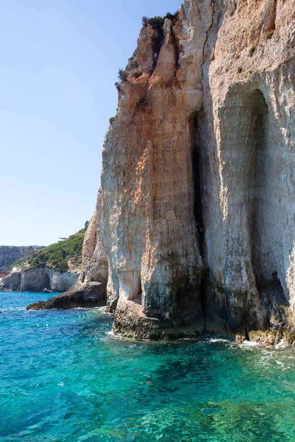 Blue caves rocks stock image. Image of departure, zakynthos - 48368383