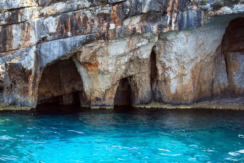 Blue caves stock photo. Image of arch, greece, stone - 31228052