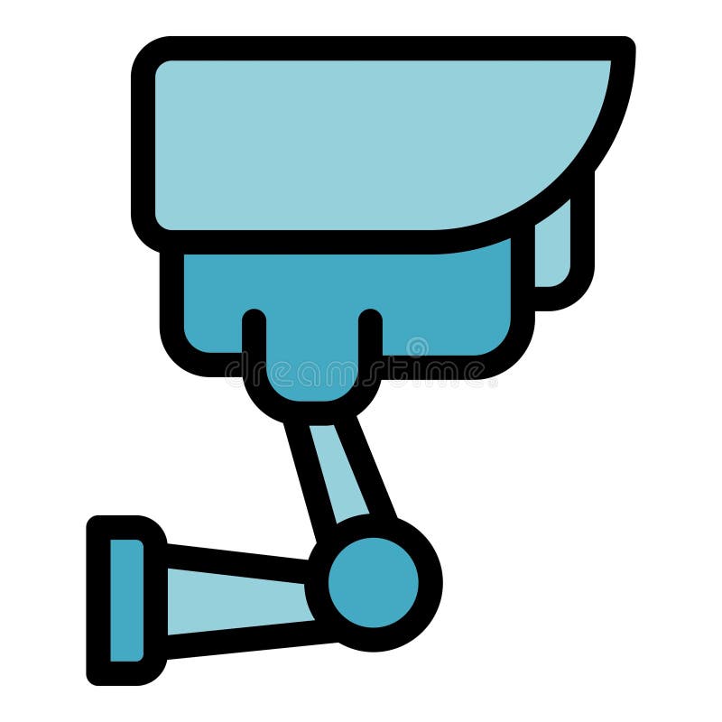 Blue Cctv Security Camera Observing Surrounding Area Stock Illustration ...