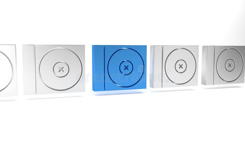 Blue CD or DVD Disk Icon Isolated on White Background. Compact Disc ...