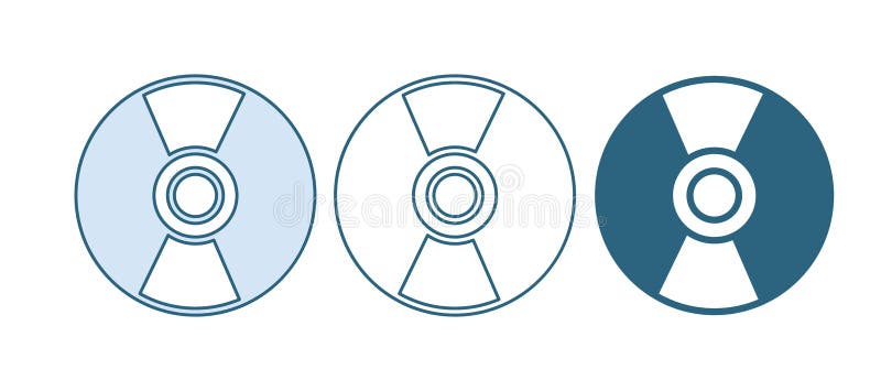 Blue CD or DVD Disk Icon Isolated on White Background. Compact Disc ...