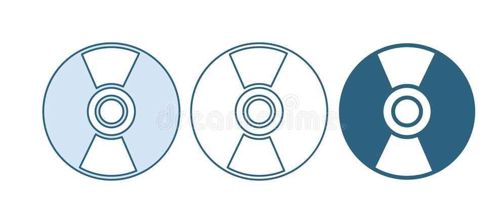 Blue CD or DVD Disk Icon Isolated on White Background. Compact Disc ...