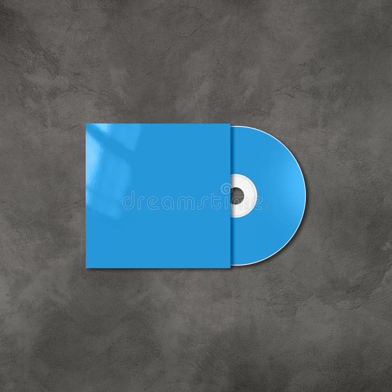 Blue CD - DVD Mockup Template Isolated on Concrete Background Stock ...