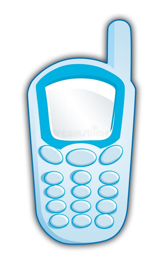 Blue cell phone stock illustration. Illustration of communication ...