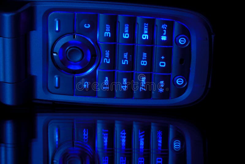 Blue Cell Phone stock photo. Image of closeup, telecommunicatons - 4062554