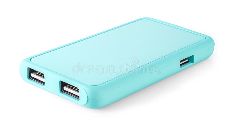 A Blue Cell Phone Charger with Two USB Ports Stock Photo - Image of ...