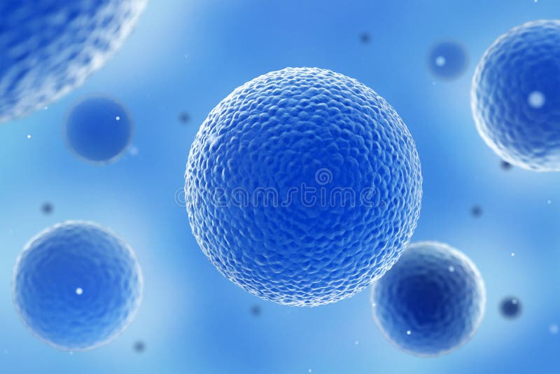 Blue cells micro view stock illustration. Illustration of magnification ...