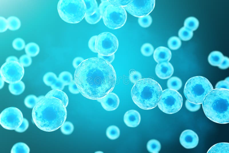 Blue Cells Science Bacgkround. 3d Rendering Stock Illustration ...