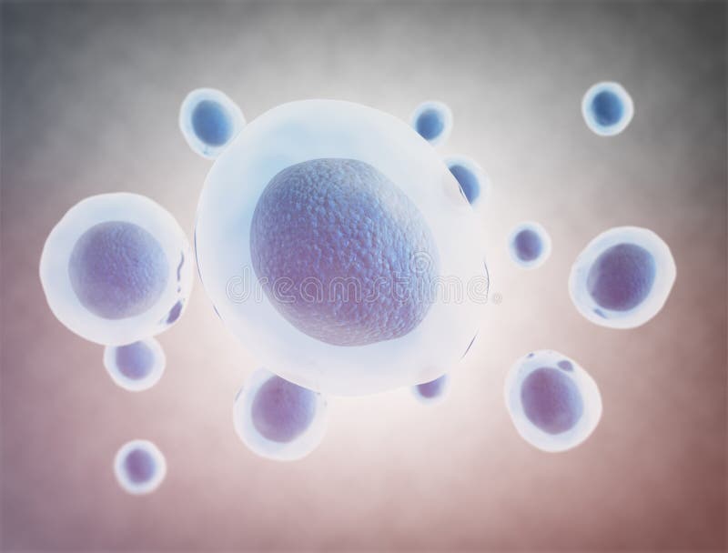 Blue Cells Under Microscope Stock Illustration - Illustration of life ...