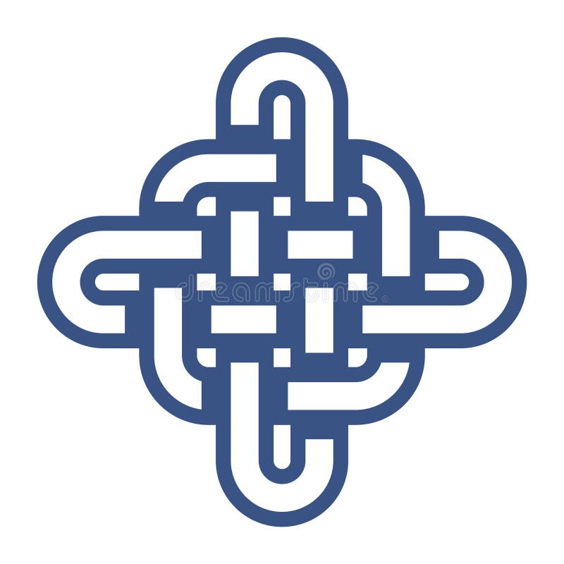 Blue Celtic Knot Design Simple. Intricate Endless Loop Pattern Blue ...