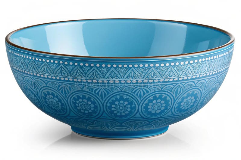 Blue Ceramic Bowl Illustration Stock Illustration - Illustration of ...