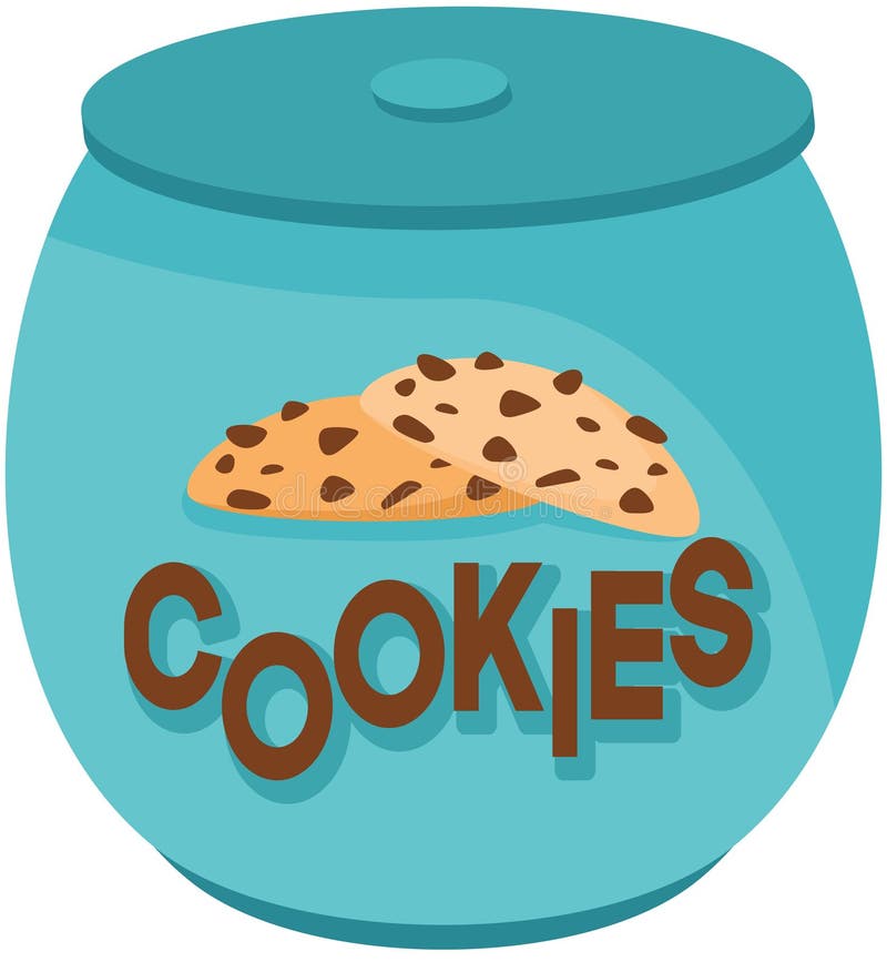 Blue Ceramic Chocolate Cookies Jar Stock Vector - Illustration of ...
