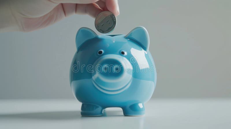 The Blue Piggy Bank.AI Generated Image Stock Image - Image of success ...