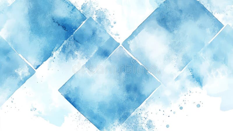 Blue Ceramic Square Tiles, Wall, Watercolor Style Stock Illustration ...