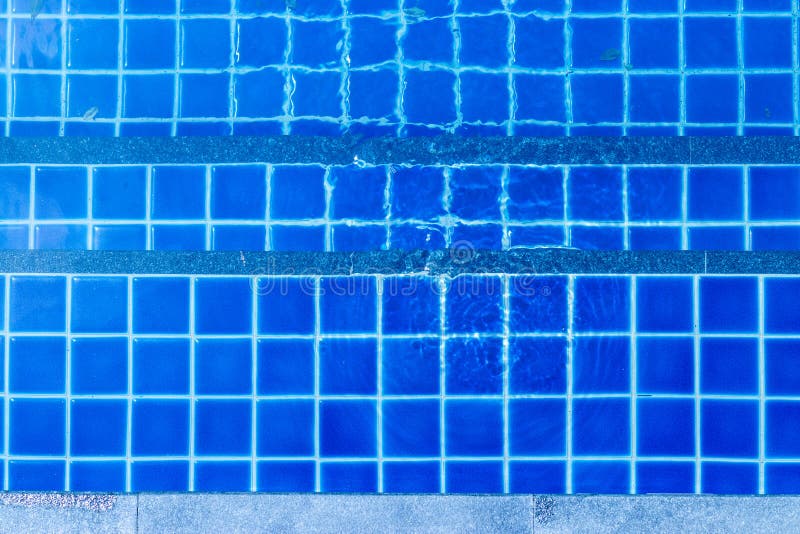 Blue Ceramic Tile Mosaic in a Swimming Pool. Background and Texture ...