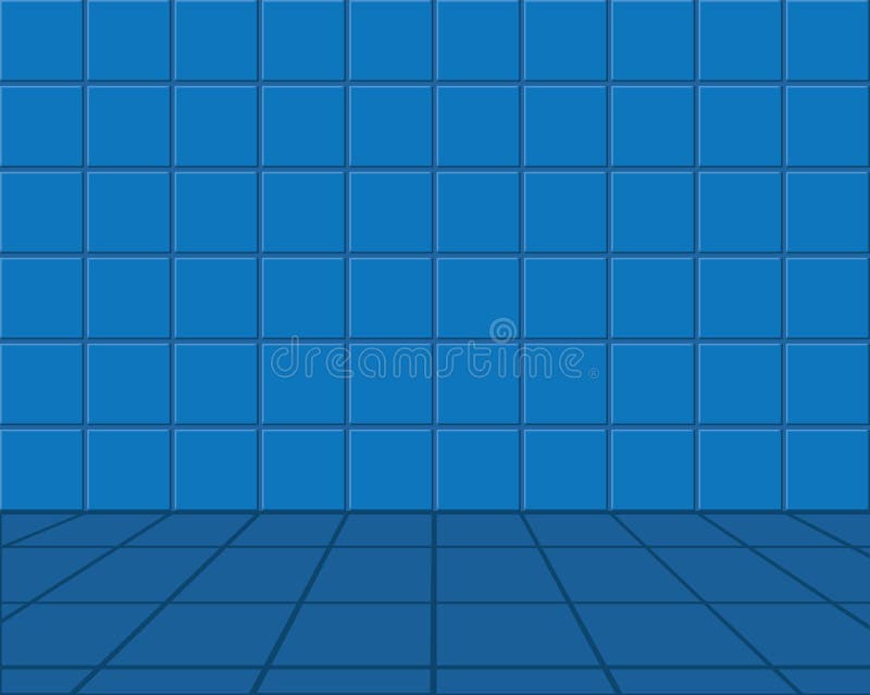 Blue Ceramic Tile Wall and Floor Stock Vector - Illustration of clean ...