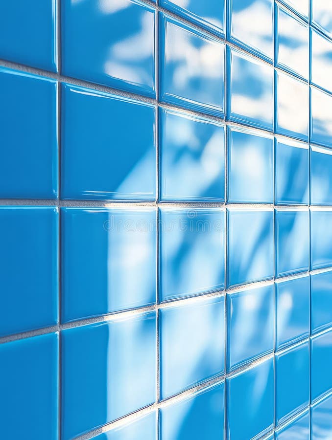 Blue Ceramic Tiles with Glossy Texture Stock Photo - Image of blue ...