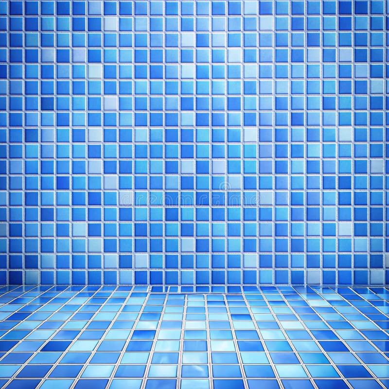 Blue Ceramic Wall and Floor Tiles Stock Illustration - Illustration of ...