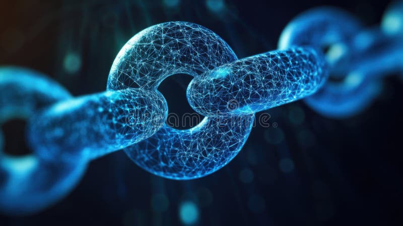 A Blue Chain with a Blue Circle in the Middle Stock Illustration ...