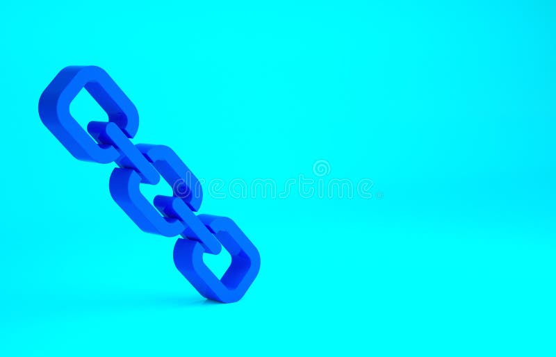 Blue Chain Link Icon Isolated on Blue Background. Link Single ...