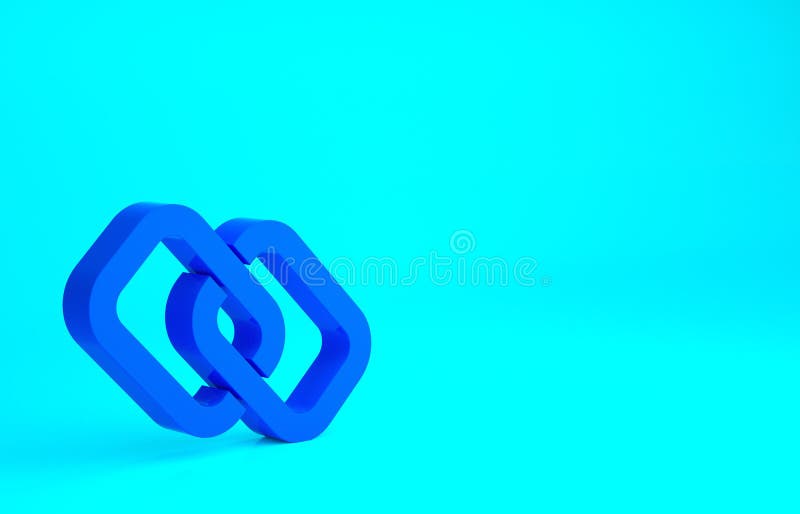 Blue Chain Link Icon Isolated on Blue Background. Link Single ...