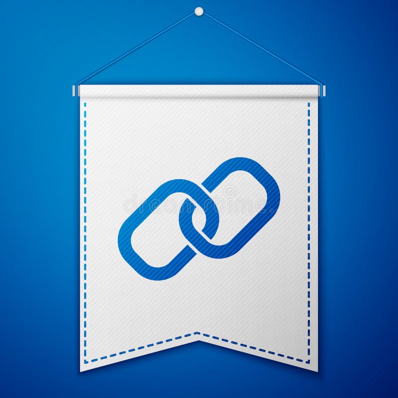 Blue Chain Link Icon Isolated on Blue Background. Link Single ...