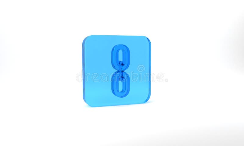 Blue Chain Link Icon Isolated on Grey Background. Link Single ...