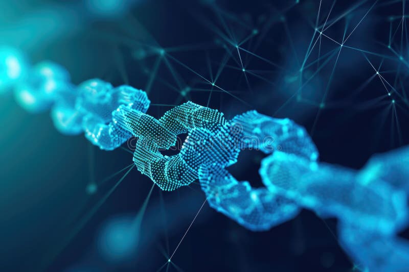 A Blue Chain with a White Link Stock Illustration - Illustration of ...