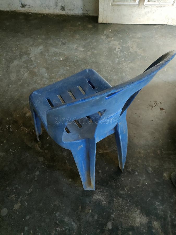 The Blue Chair with the Black Base is Very Beautiful Stock Image ...