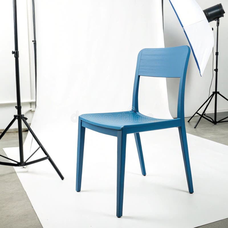 A Blue Chair with Fluffy Fur on it Stock Illustration - Illustration of ...