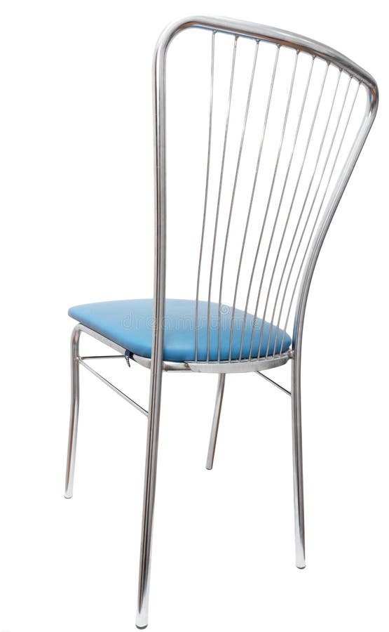 Blue Chair on a White Background Stock Image - Image of leather, modern ...