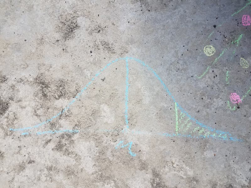 Blue Chalk Bell Curve or Normal Distribution on Asphalt Stock Image ...