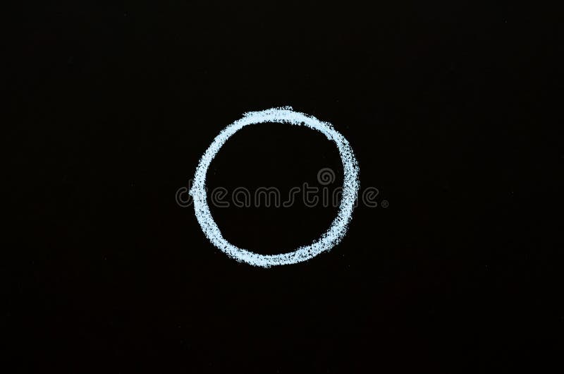Blue Chalk Drawn Circle on Blackboard. Stock Image - Image of hand ...