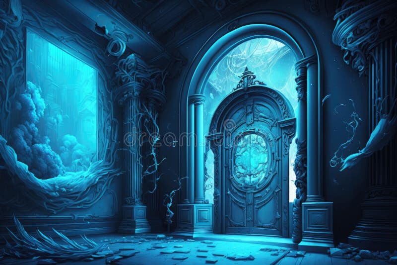 In the Blue Chamber. Background Stock Illustration - Illustration of ...