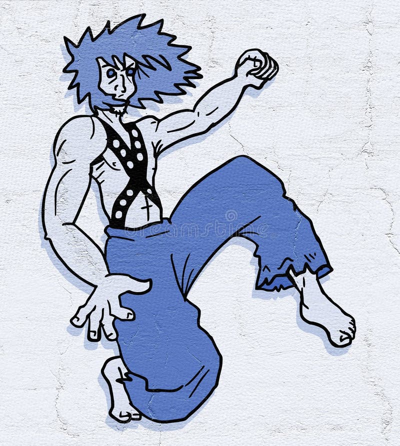 Blue character stock illustration. Illustration of warrior - 76660794