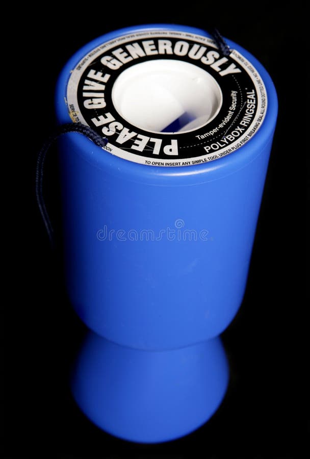 Blue Charity Collection Tin Stock Image - Image of black, studio: 14084267