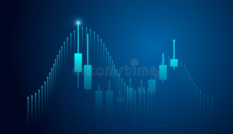 Blue Chart Elements for Up Trend Financial Objects Concepts Vector ...