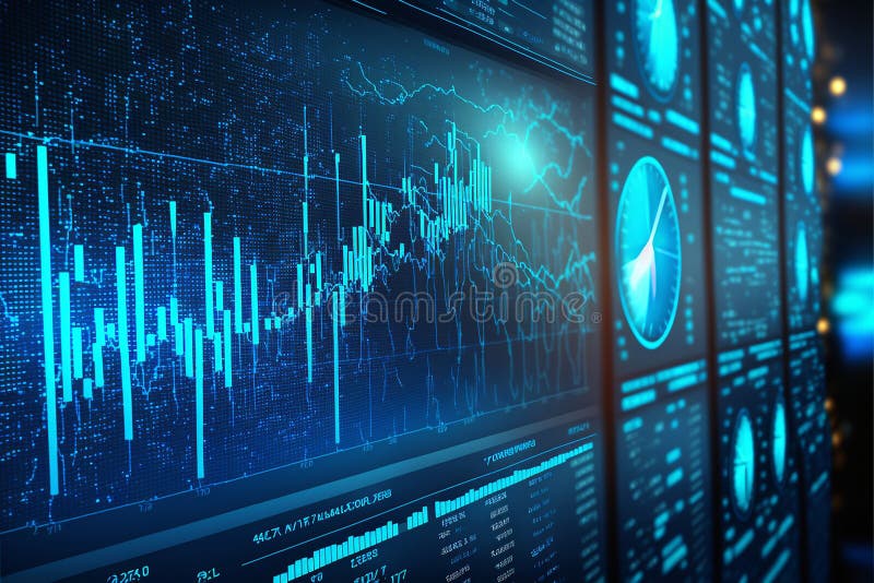 Blue Chart Trading Background Stock Photo - Image of banking, business ...