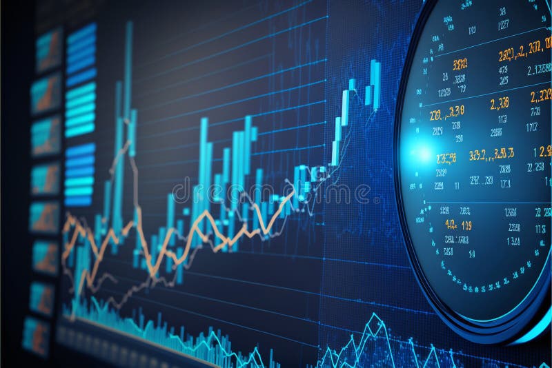 Blue Chart Trading Background Stock Image - Image of graph, diagram ...