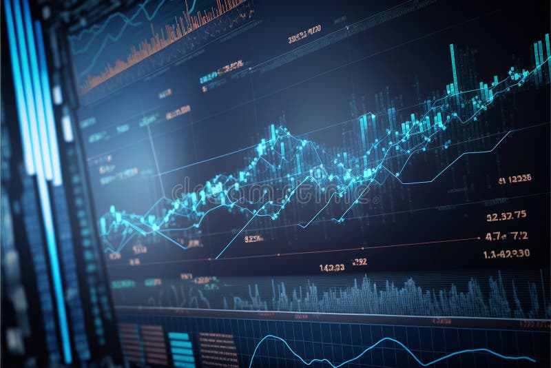 Blue Chart Trading Background Stock Illustration - Illustration of ...