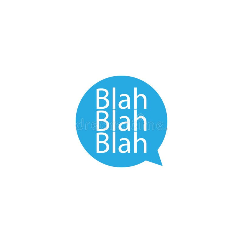 Blue Chat Bubble with Blah Blah Blah Text. App Sticker Design. Vector ...