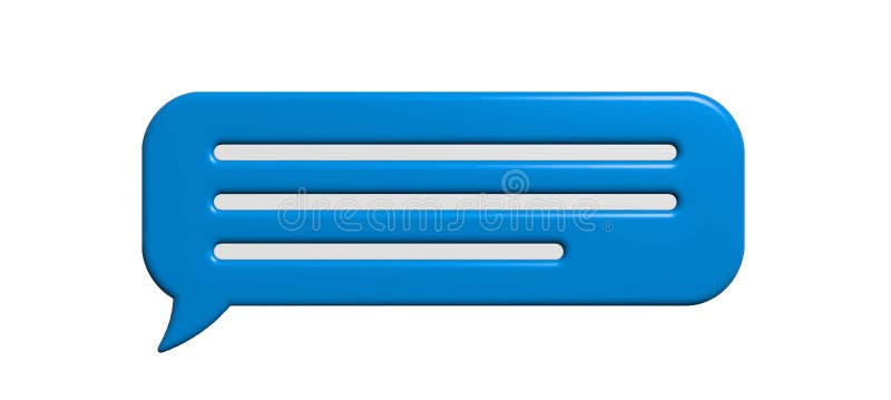 Blue Chat Bubble 3d Isolated on White. 3d Glossy Vector. Stock Vector ...