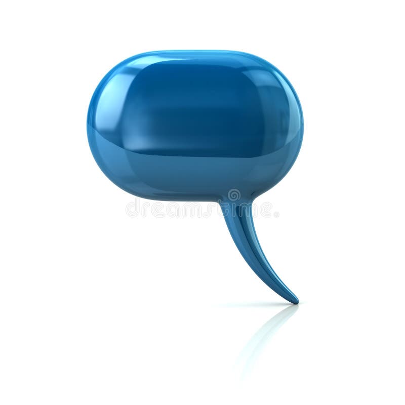 Blue chat bubble icon stock illustration. Illustration of dialog ...