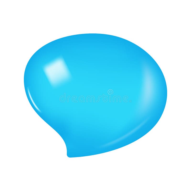 Blue Chat Bubble Isolated on White Stock Vector - Illustration of ...