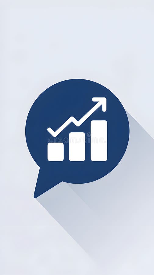 Blue Chat Bubble with Rising Bars on White, Symbolizing Growth and ...
