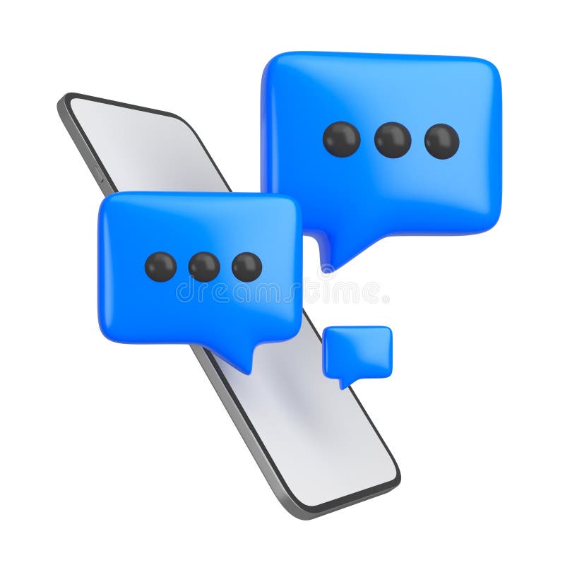 Blue Chat Bubbles Message Speech Dialog Icon Symbol or Communication ...