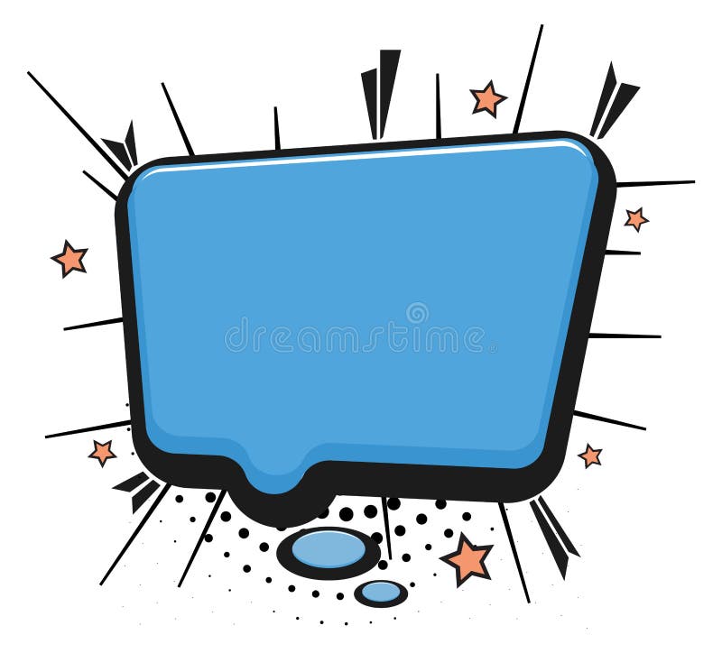 Blue Chat Message Frame in Retro Comic Style Stock Vector ...