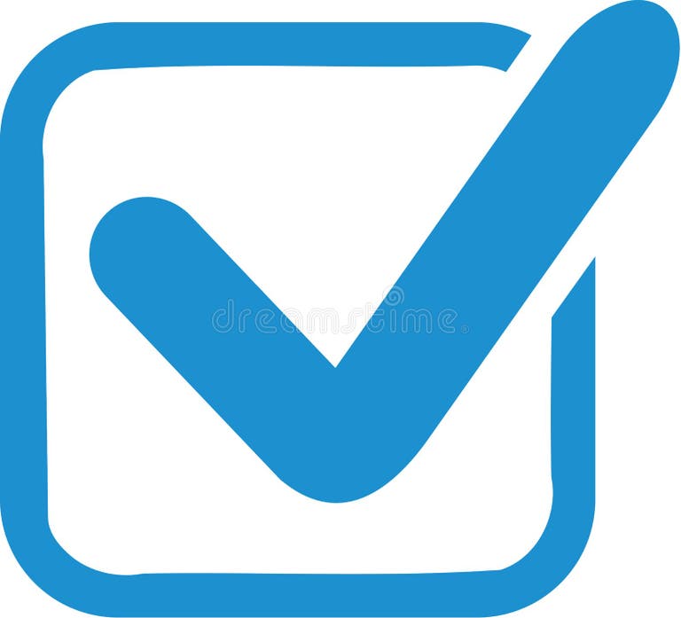 Blue check in box stock illustration. Illustration of tick - 107151239