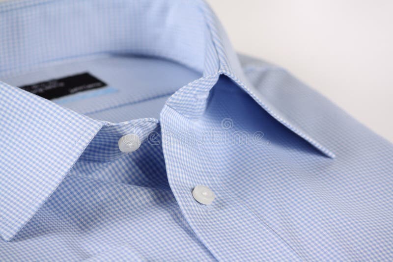 Blue Check Business Shirt stock photo. Image of open - 17543154