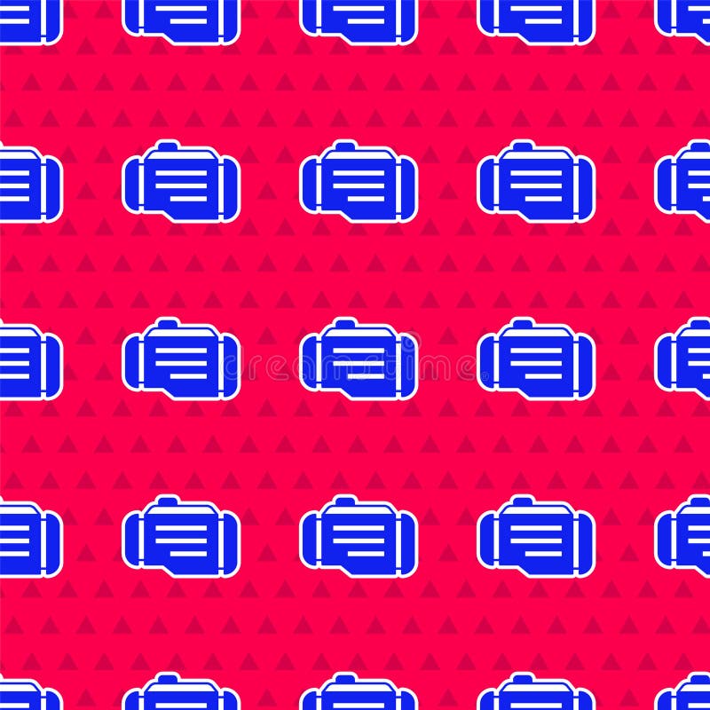 Blue Check Engine Icon Isolated Seamless Pattern on Red Background ...